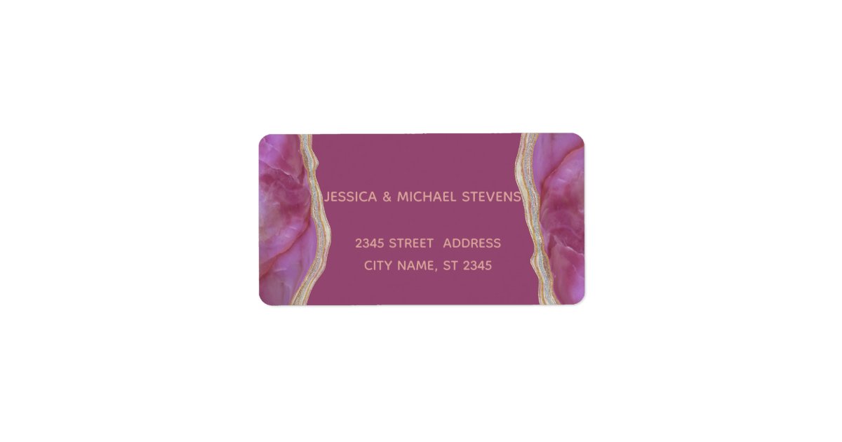Cassis chic agate romantic elegant label | Zazzle
