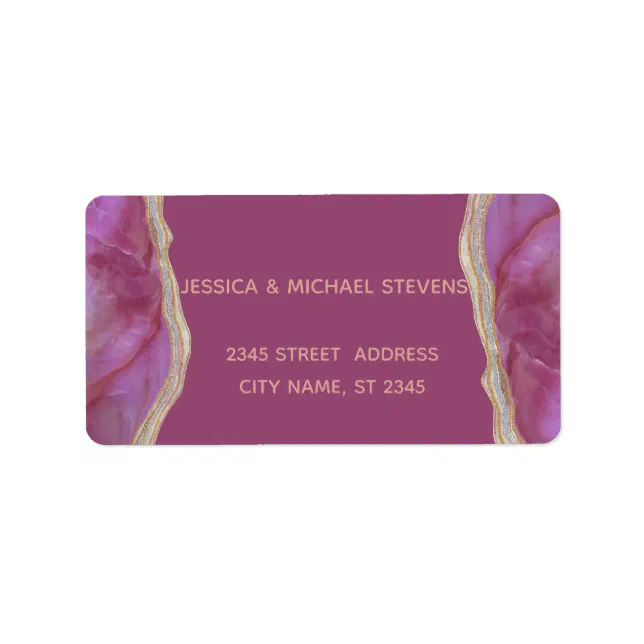 Cassis chic agate romantic elegant label | Zazzle