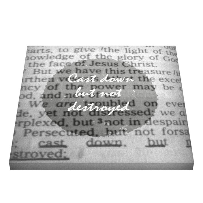 Cast down but not Destroyed Bible Verse Canvas Print | Zazzle.com