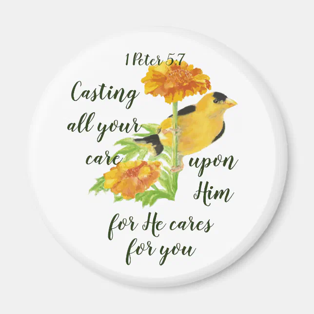 Casting all your care upon Him 1 Peter 5:7 Quote Magnet | Zazzle