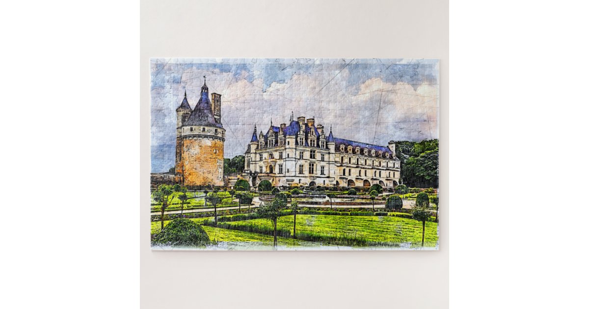 Castle Chenonceau. France. Jigsaw Puzzle | Zazzle