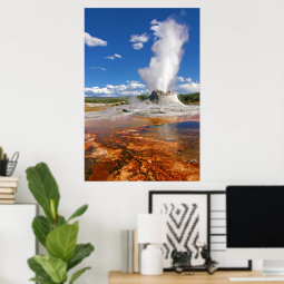 Castle Geyser Eruption Yellowstone National Park. Poster | Zazzle