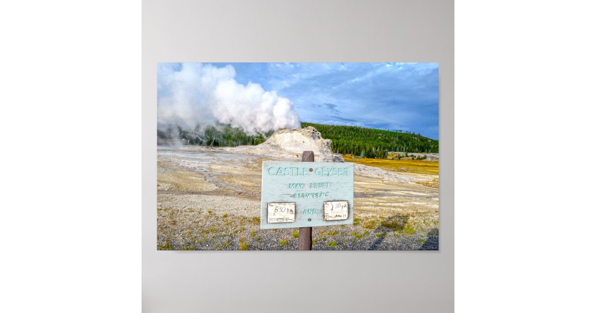 Castle Geyser, Yellowstone National Park, Wyoming Poster | Zazzle