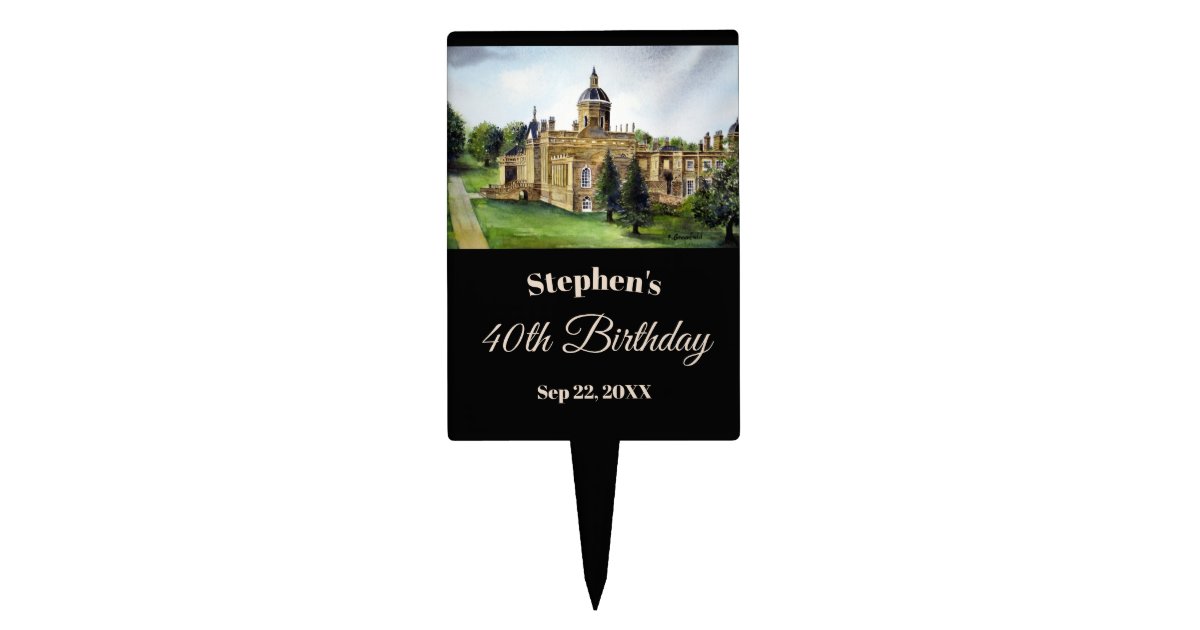 Castle Howard North Yorkshire Watercolor Painting Cake Topper | Zazzle
