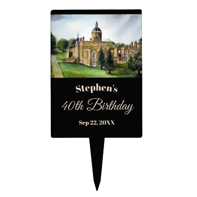 Castle Howard North Yorkshire Watercolor Painting Cake Topper | Zazzle