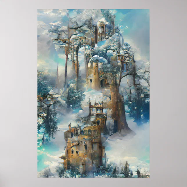 Castle In Forest, Fantasy Jungle, Magic Castle Poster | Zazzle