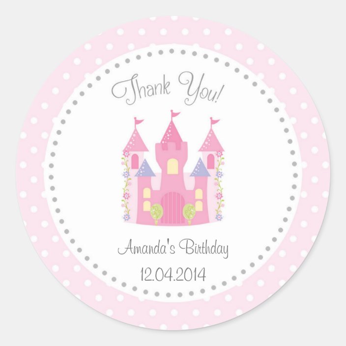 Castle Little Princess Birthday Sticker | Zazzle.com