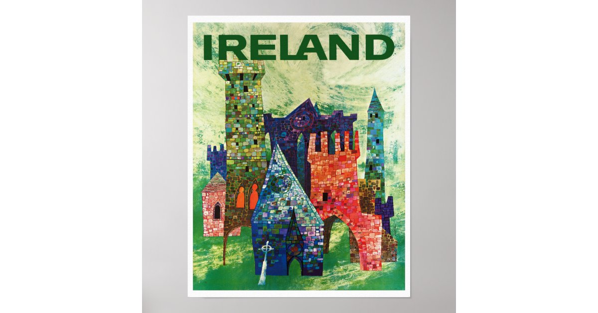 Castles of Ireland vintage Travel Poster | Zazzle
