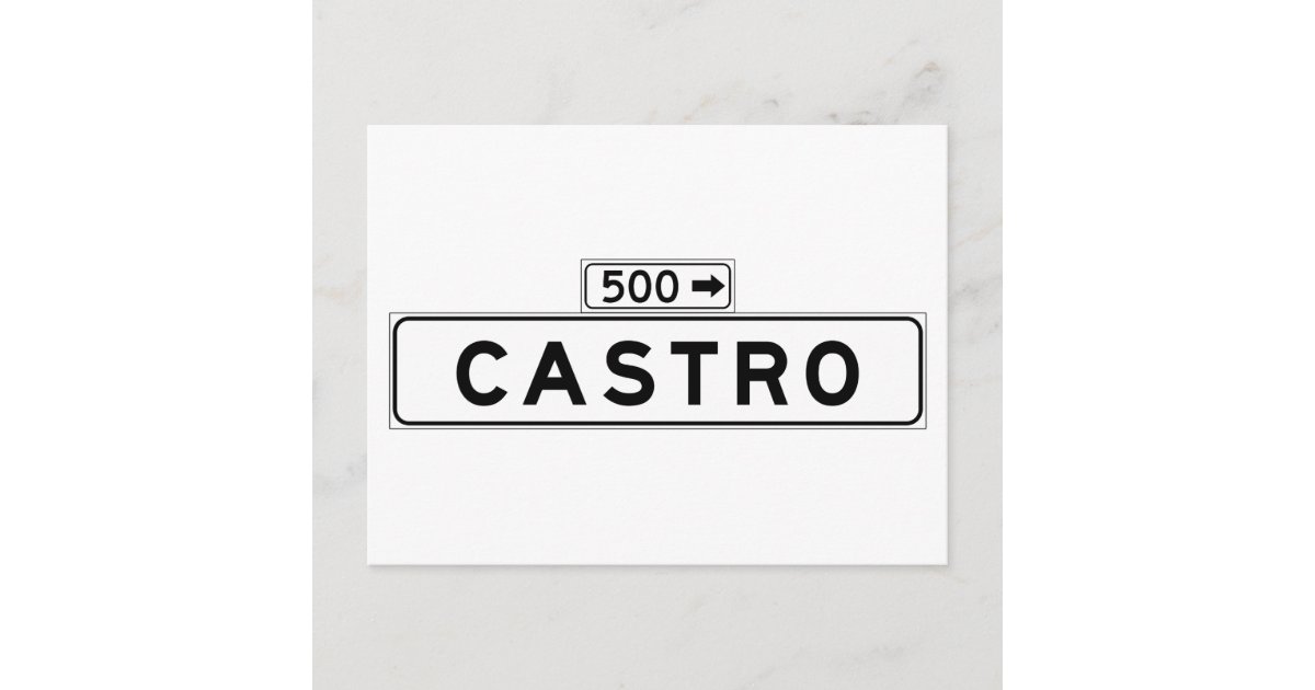 Castro St., San Francisco Street Sign Postcard | Zazzle