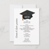 Casual black & white Graduation party dinner menu Invitation | Zazzle
