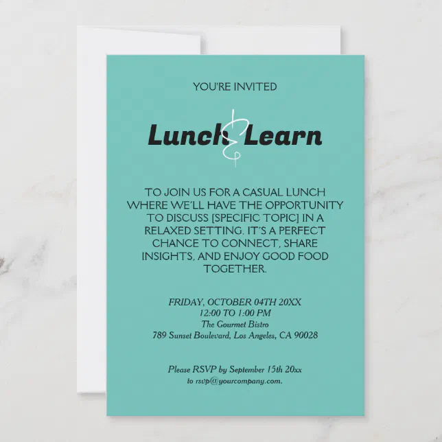 Casual Business Lunch Invitation | Zazzle