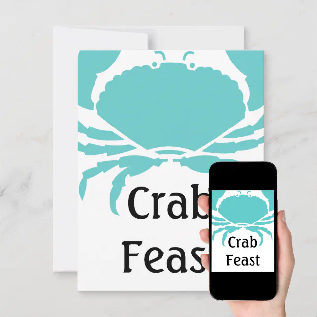 Casual Fun Crab Feast Festival Party Invitations | Zazzle