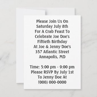 Casual Fun Crab Feast Festival Party Invitations | Zazzle