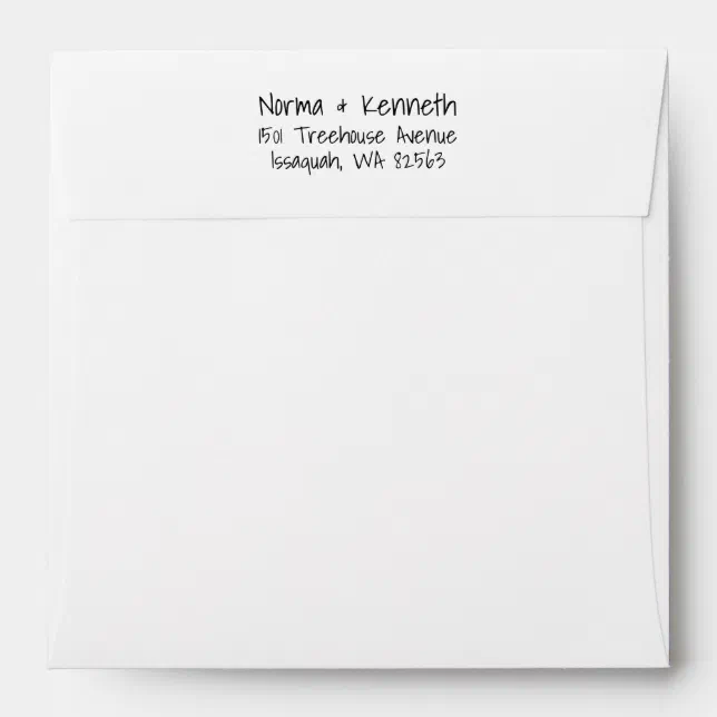 Casual Handwriting Return Address Wedding Envelope | Zazzle