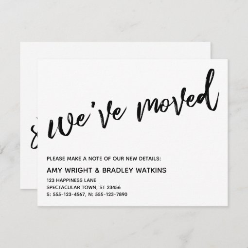 Casual Handwriting We've Moved Announcement Card | Zazzle