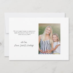 Casual Handwritten Note to Say 2 Photo Pregnancy Announcement | Zazzle