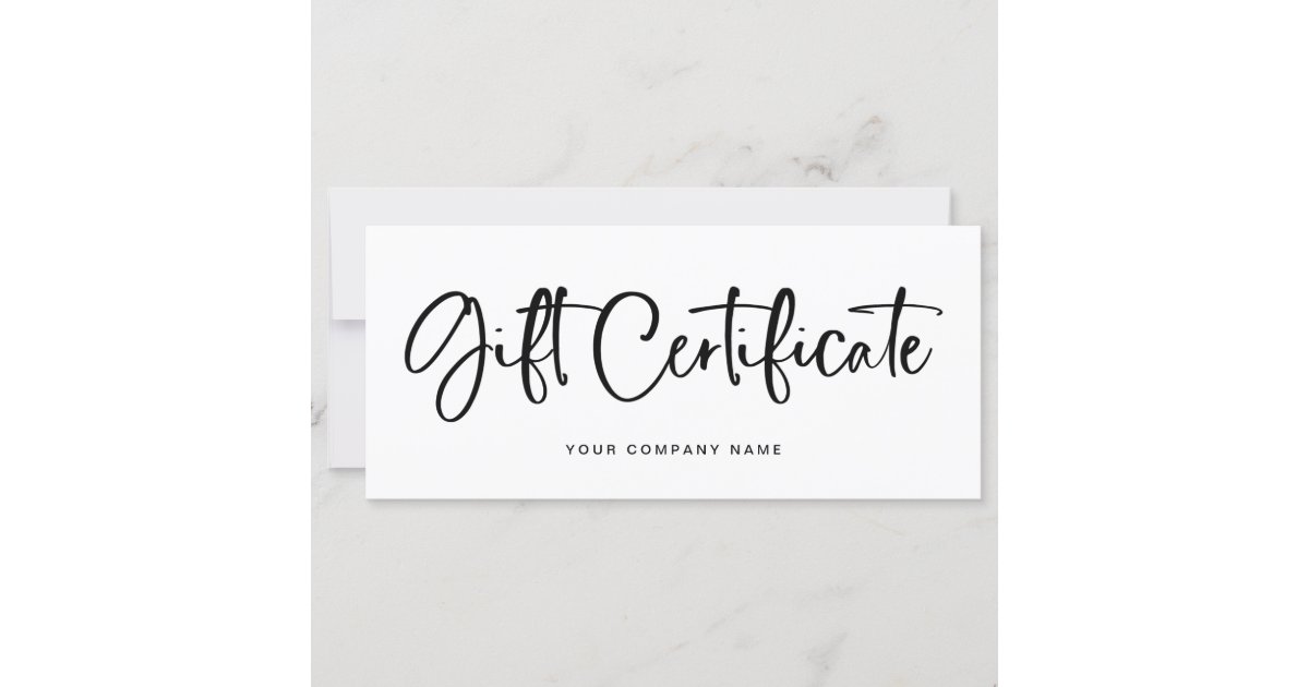 Casual Handwritten Script | Gift Certificate | Zazzle