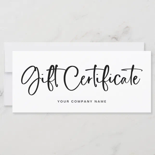 Casual Handwritten Script | Gift Certificate | Zazzle