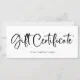 Casual Handwritten Script | Gift Certificate | Zazzle