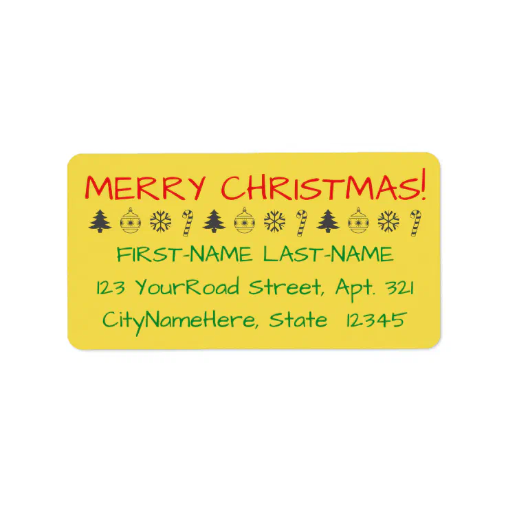 Casual "MERRY CHRISTMAS!" Address Label | Zazzle