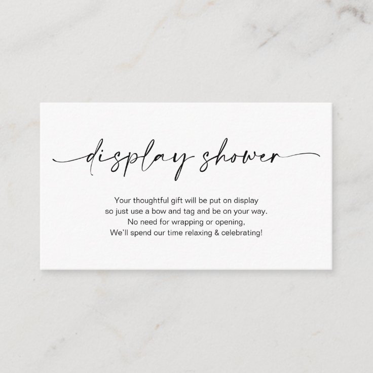 Casual Minimalist Black ink Pen, Display Shower Enclosure Card | Zazzle