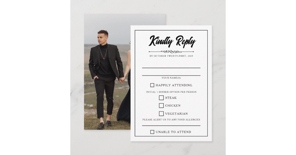 Casual Photo Food Choices RSVP Card | Zazzle