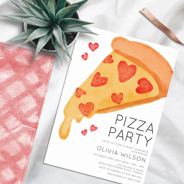 Casual Pizza Baby Shower Invitation | Zazzle
