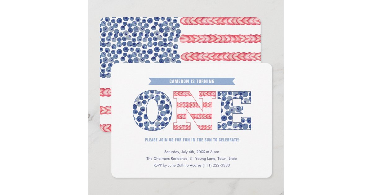 Casual Red White Blue Cookout 1st Birthday Party Invitation | Zazzle