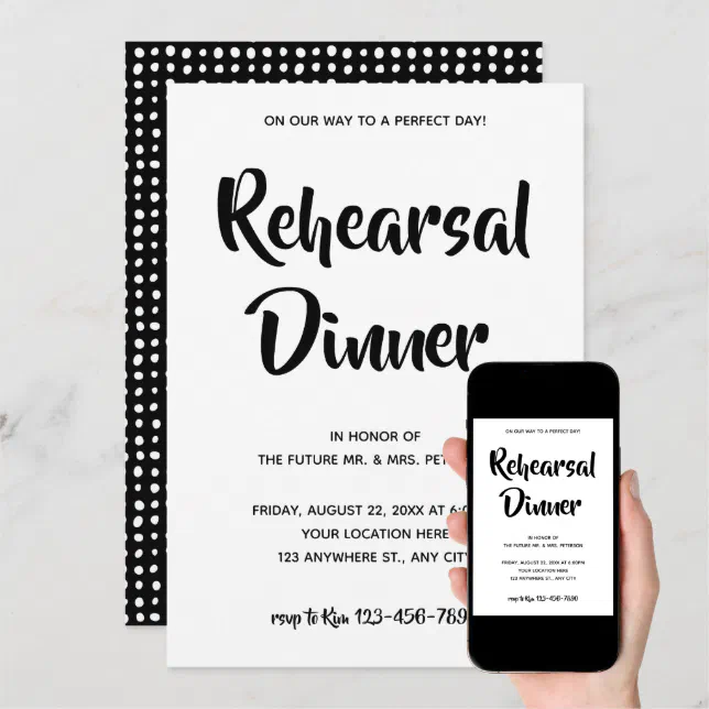 Casual Script | Rehearsal Dinner Invitation | Zazzle