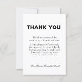 Casual script thank you message note card | Zazzle