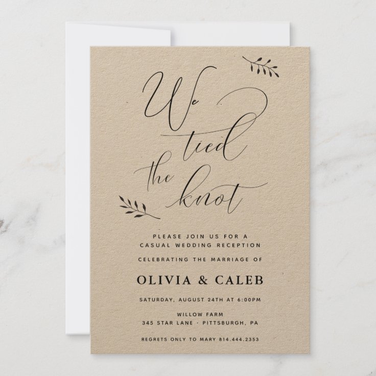 Casual Wedding Reception Invitation | Zazzle