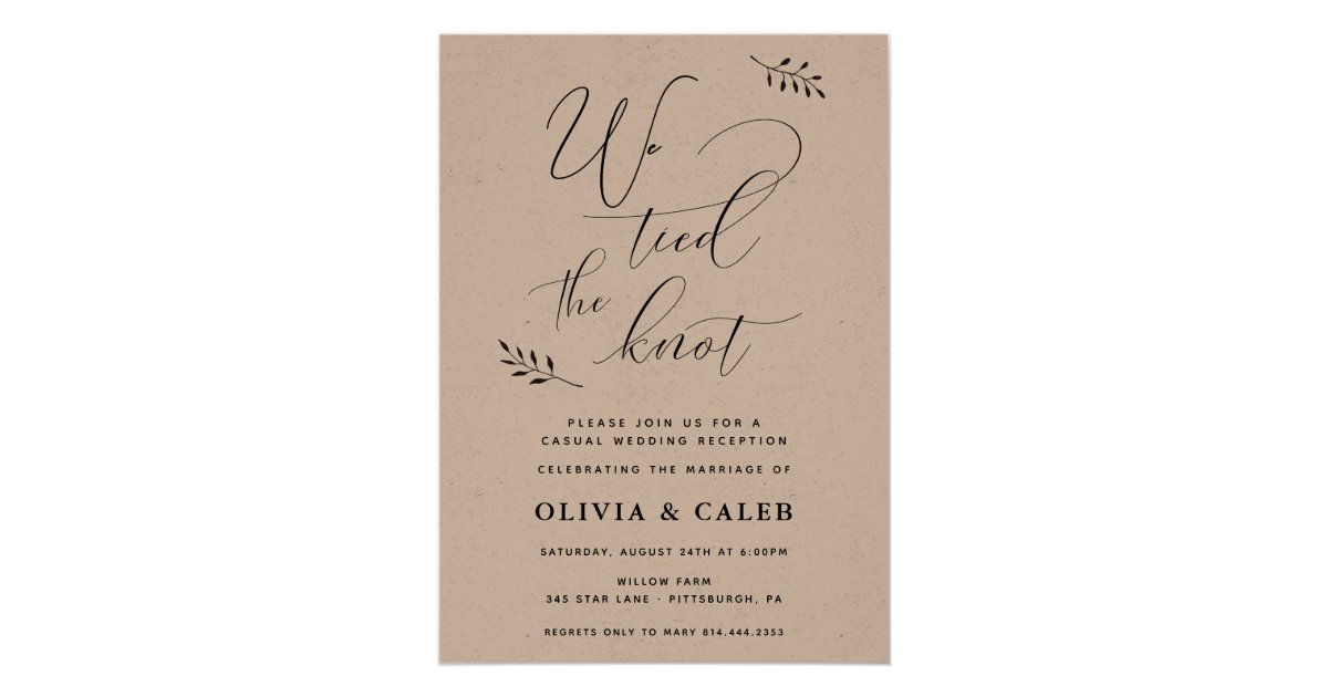 Casual Wedding Reception Invitation | Zazzle.com