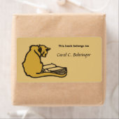 Cat and book, vintage bookplate customizable | Zazzle