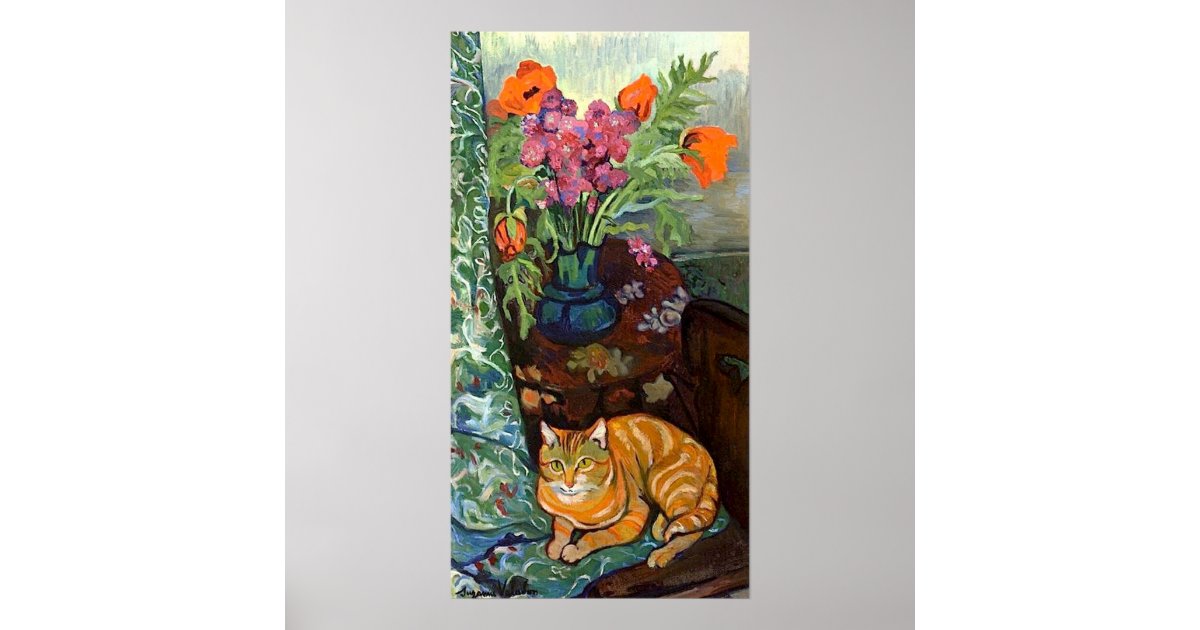Cat and Bouquet, Suzanne Valadon Poster | Zazzle