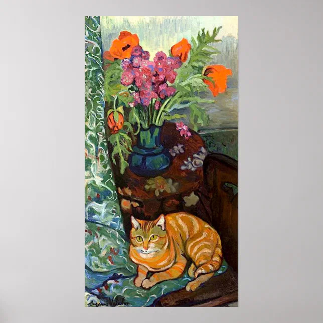 Cat and Bouquet, Suzanne Valadon Poster | Zazzle