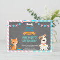 Cat and dog joint party Invitation | Zazzle