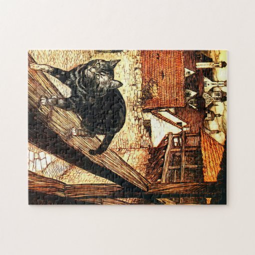 Cat and Mouse by Arthur Rackham Jigsaw Puzzle | Zazzle
