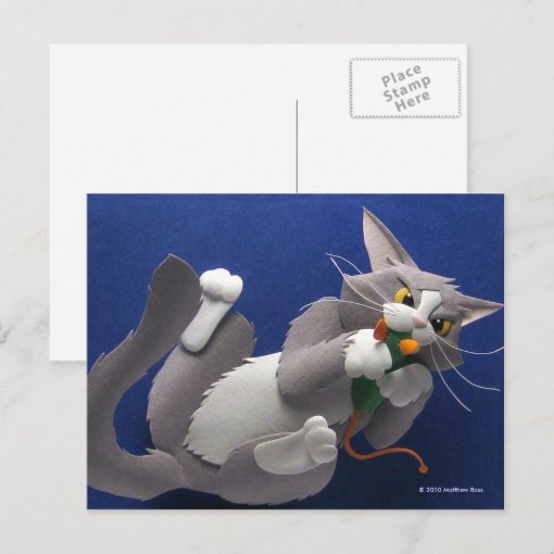 Cat and Mouse Postcard | Zazzle