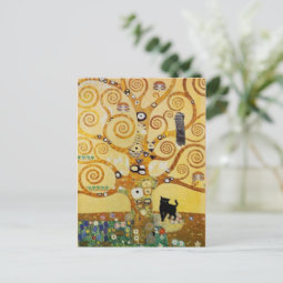 Cat and Tree of Life Postcard | Zazzle