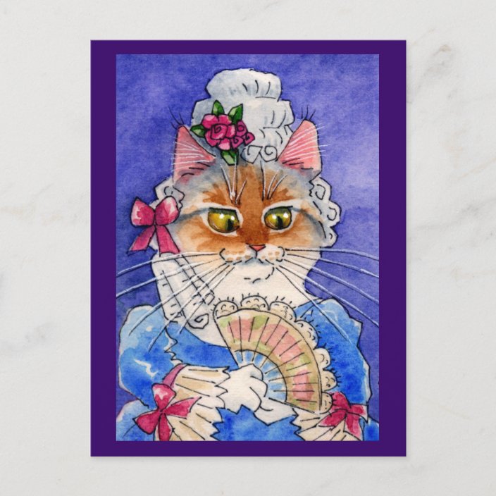 Cat as Queen Marie Antoinette Postcard | Zazzle.com