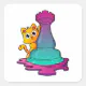 Cat at Chess with Chess piece Rook Square Sticker | Zazzle