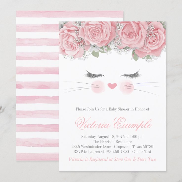 Cat Baby Shower Invitation | Zazzle