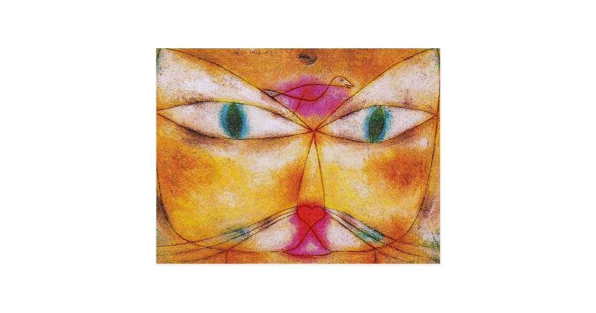 Cat & Bird by Paul Klee Postcard | Zazzle.com