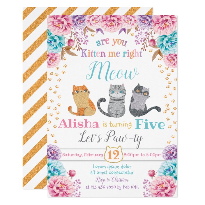 Cat Birthday Invitation | Zazzle.com
