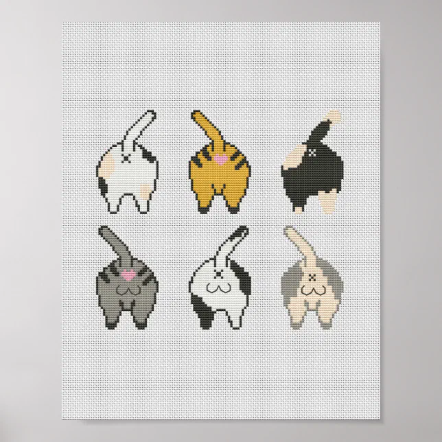 Cat Butt Funny Poster | Zazzle