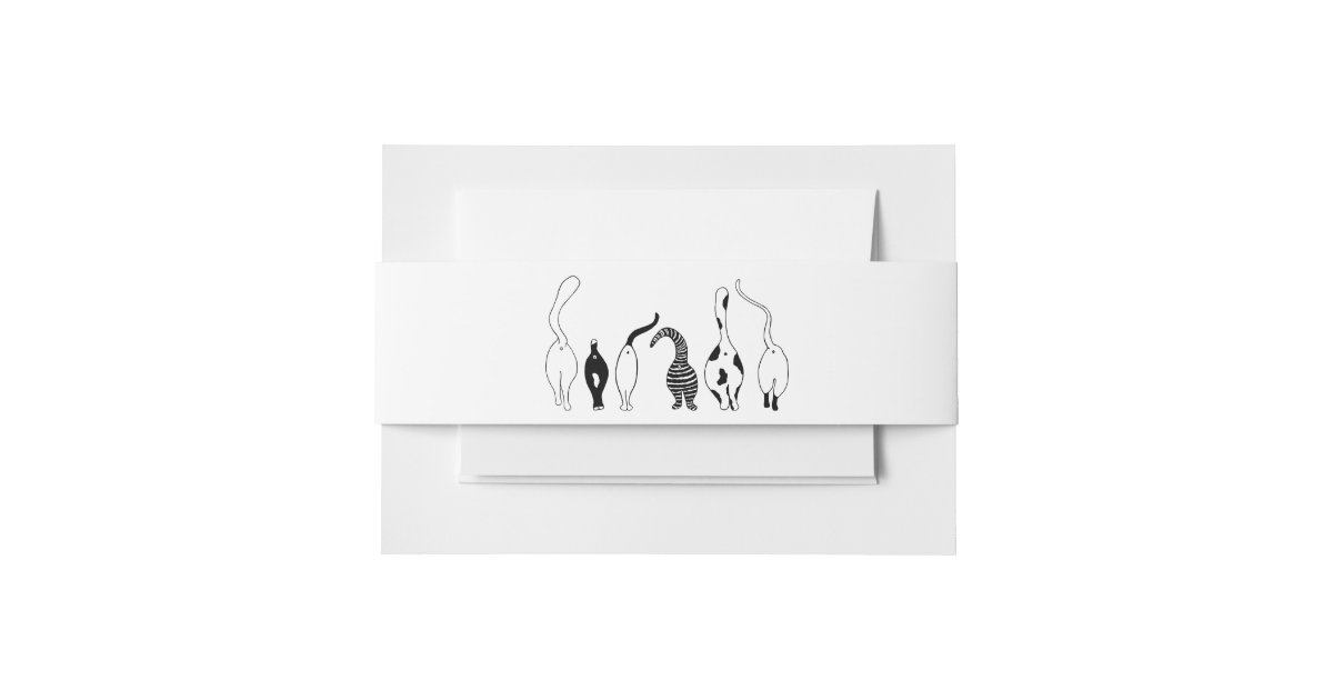 Cat Butts Invitation Belly Band | Zazzle