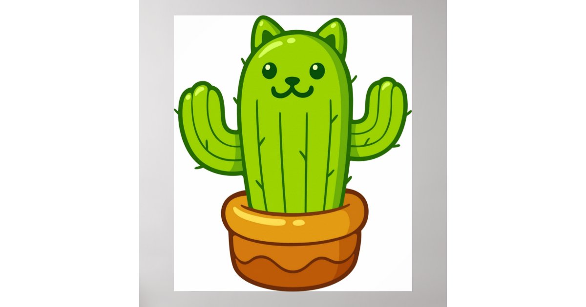 Cat cactus catcus poster | Zazzle