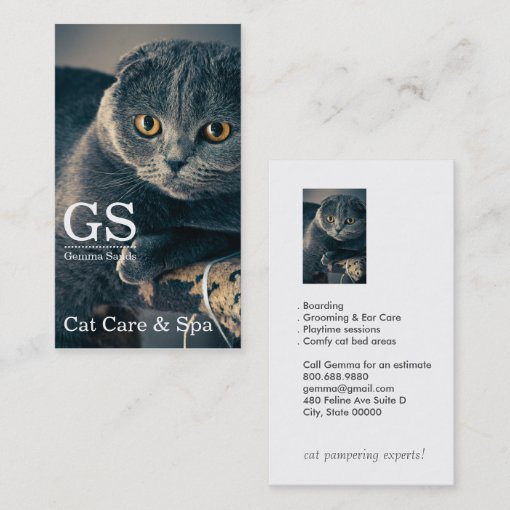 Cat Care Pet Boarding And Spa Business Card | Zazzle