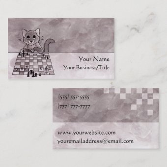 Cat Chess Business Card | Zazzle