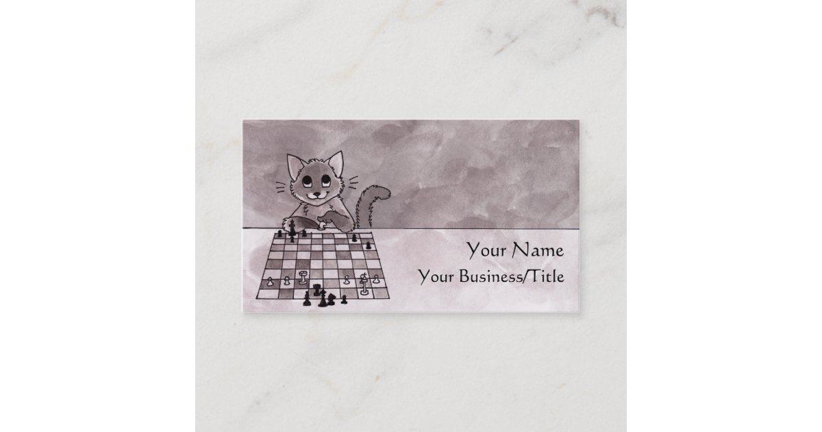 Cat Chess Business Card | Zazzle